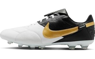 Nike Nike Homme Premier 3 FG Low-Top Fu&szlig;ballschuh Chaussure de Football, Blanc m&eacute;tallis&eacute; Or Noir, 46 EU