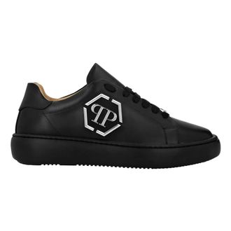 Philipp Plein Homme, Chaussures, Noir, Taille: 45 EU Leather Lo-Top Baskets Hexagon