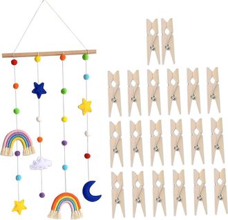 Lurrose Nordischer Regenbogen Foto Organizer mit Clips Langlebiger Bilderhalter zum Aufh&auml;ngen Multifunktionale Wanddekoration f&uuml;r Kinderzimmer und Wohnzimmer 