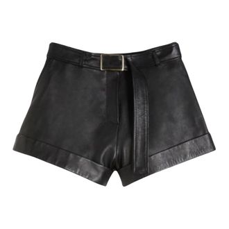 Sportmax Spxvasaio Leder-Shorts - - Shorts - Damen - Schwarzk - XS
