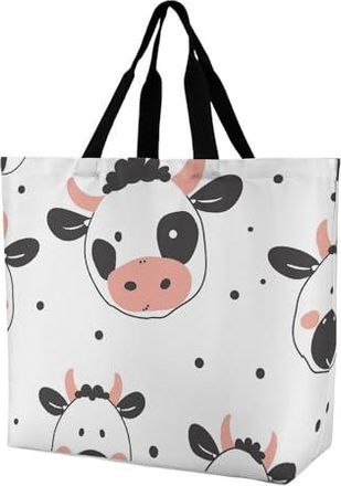Generic Motif Vache De Dessin Anim&eacute; Sac &Agrave; Bandouli&egrave;re L&eacute;ger Sacs De Courses Grand Sac Courses Pour Gym Quotidienne Plage