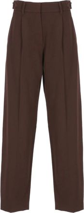 Brunello Cucinelli Femme, Pantalons, Violet, Taille: 38 FR Pantalon violet en laine et coton avec passants de ceinture