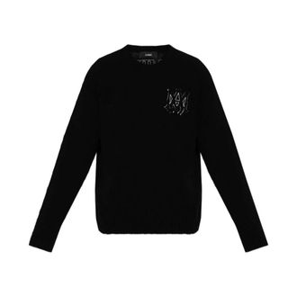 Amiri Homme, Pulls, Noir, Taille: M Maglione Girocollo Logo