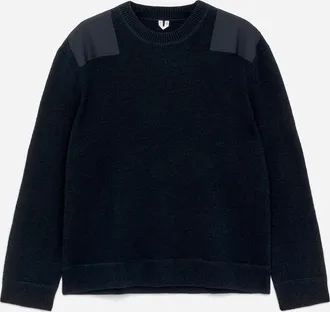 Arket Wollpullover Mit Patches -Blau