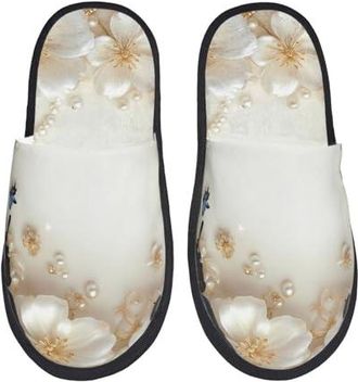 Generic Papillons Et Perles &Eacute;l&eacute;gants Femme Homme Chaussons Confortable Pantoufles Respirantes Chaussures De Maison Pour Hiver Int&eacute;rieur Automne L