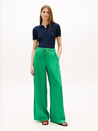 Tommy Hilfiger Pantalon d&eacute;contract&eacute; jambe ample en pur lin