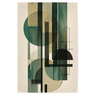 artboxONE Poster 75x50 cm Abstrakt Digital Mid Century Art - Bild wandbild mid Century digital Art geometrisch