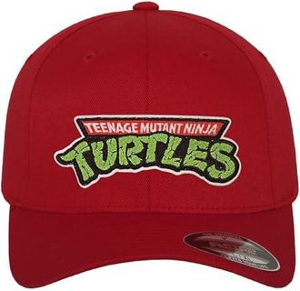 Teenage Mutant Ninja Turtles Officiellement sous Licence TMNT Logo Casquette de Baseball Flexfit (Rouge), Large/X-Large