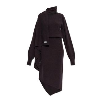 The Attico Wollkleid mit Drapierung - - Dresses - Damen - Braun - M