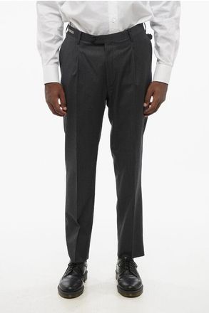 Corneliani Single-pleated Virgin Wool Pants size 50