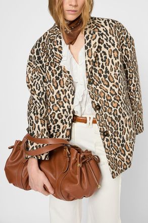 Gerard Darel Manteau court l&eacute;opard - SANIA - Paille