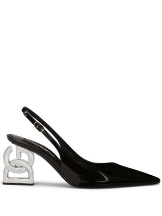 Dolce & Gabbana escarpins en cuir verni 3.5 à bride arrière - Noir