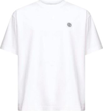Stone Island Homme, Tops, Blanc, Taille: 2XL T-shirt