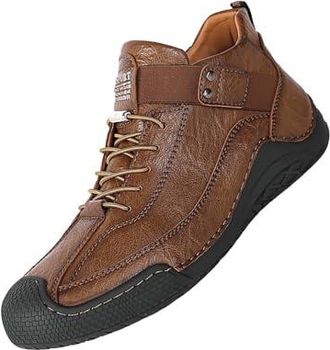Generic Chaussures daffaires en cuir pour homme - Style vintage - &Agrave; lacets - Bout rond - Talon bloc - Antid&eacute;rapantes - Tendance - Pour le bureau et les loisir