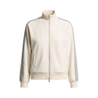 PESERICO Femme, Sweatshirts et sweats &agrave; capuche, Beige, Taille: 40 FR Zip-throughs