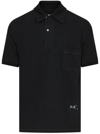Maison Margiela polo à logo imprimé - Noir