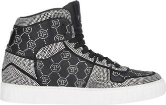 Philipp Plein High Top Sneakers Carson Monogram Strass - - Shoes - unisex - Schwarzk - 37 EU