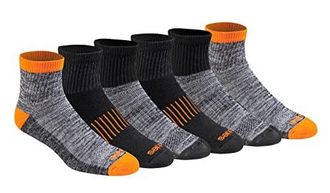 Dickies Dri-tech Chaussettes pour homme Contrôle de lhumidité, Orange et noir haute visibilité (6 paires)., pointure: 35-39 EU