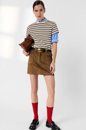 Gerard Darel T-shirt ray&eacute; en coton - MAYSANE - Marron