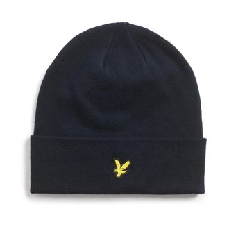 Lyle & Scott Homme, Accessoires, Bleu, Taille: ONE Size Couvre-chef Coton Merino Beanie