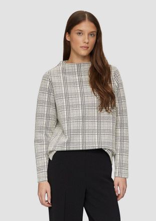 s.Oliver Sweatshirt Sweatshirt Gemustertes Sweatshirt mit Turtleneck