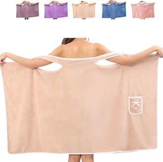 Generic Tragbarer Duschrock Für Damen in übergröße, Wasserabsorbierend, Robe Verdickt Morgenmantel Haushalts-Duschrock für Erwachsene Surf Poncho Badeponcho H