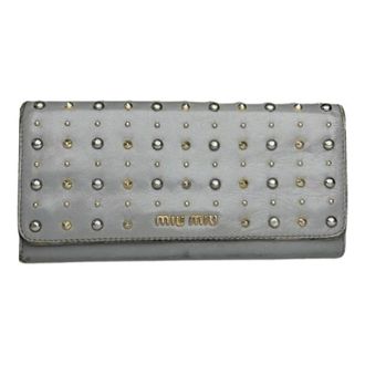 Miu Miu Portefeuille en cuir Pre-owned - Femme - Pre-owned - Gris - Taille: ONE Size