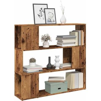vidaXL Vidaxl - Biblioth&egrave;que/S&eacute;parateur de pi&egrave;ce vieux bois 100x24x94 cm