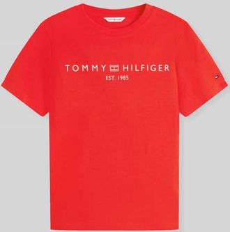 Tommy Hilfiger Regular Fit T-Shirt aus reiner Baumwolle mit Logo-Print