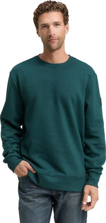 Tom Tailor Herren 1047803 Sweatshirt in Melange-Optik, 38872-Jasper Green Navy Structure, XXL