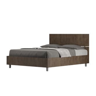 ITYhome Letto Alla Francese - Demas - Tipologia Testata: Testata Dritta - Dimensione Rete: 140x200 - Tipologia Letto: Con Rete - Colore: Noce