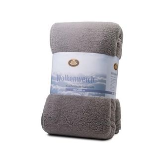 Gözze Wolkenweich Kuscheldecke, Schaffellimitat, 100% Polyester (Mikrofaser), 150 x 200 cm - Silber