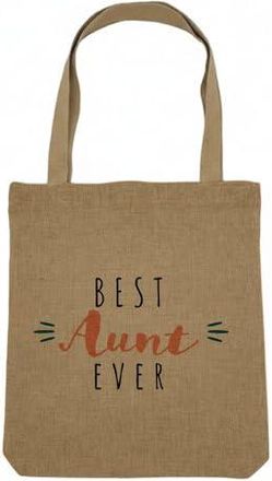 Fabulous Sac Shopping Tote Bag Aspect Lin - Best Aunt Ever Auntie Family - Sac de Courses Toile Epaisse 360g Beige Naturel Cabas Port&eacute; Epaule Solide Imprim&eacute; en