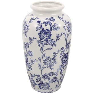 Angoily Keramikvase Blau weiß im Retro Stil Mittelgroße Chinesische Porzellanvase mit Eisriss Muster Dekorative Blumenvase für Zimmer Hydroponik und Tischdeko