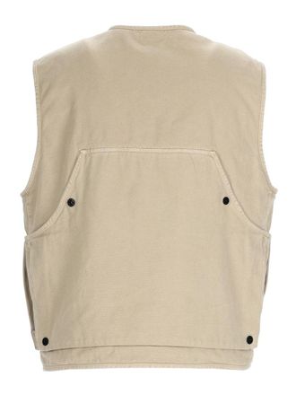 Stone Island Oversized Cotton Gilet - Beige