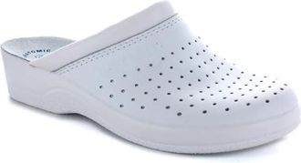 Easywalk 212 Sabots Mules Chaussons Chaussures en Cuir, Femme, Blanc, EU 38