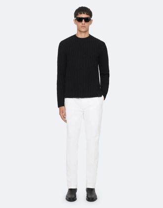 AllSaints Liev Rundhalsausschnitt in Cinder Black Marl-Schwarz