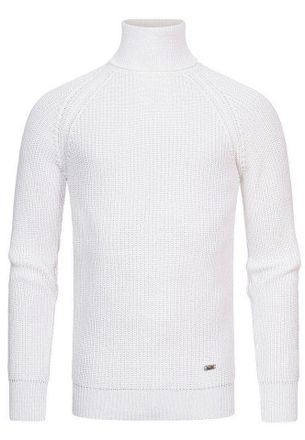 R-Neal Rollkragenpullover Rollkragen Business Pullover Freizeit Grob-Strick Pulli Einfarbig