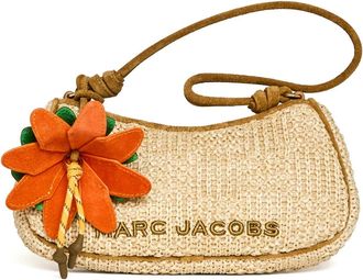 Marc Jacobs Femme, Sacs, Beige, Taille: ONE Size Sac bandouli&egrave;re d&eacute;t&eacute; tiss&eacute; avec breloque