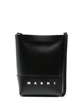 Marni sac &agrave; bandouli&egrave;re &agrave; logo imprim&eacute; - Noir