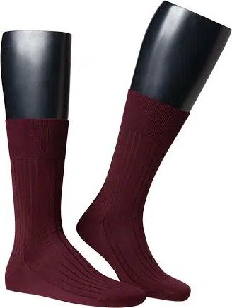 Falke Herren Socken rot Piuma Baumwolle unifarben