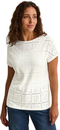 Cecil Damen T-Shirt mit Lochmuster