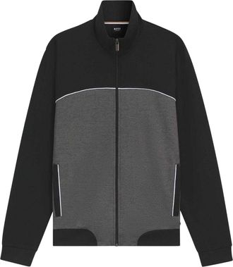 HUGO BOSS Trainingsjacke f&uuml;r Herren, Kontrastpaspel (Schwarz)