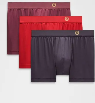 lululemon Boxer Always In Motion Lunar New Year Lot de 3 pour Hommes - 8 cm - Rouge/Burgundy/Violet - Taille 2XL