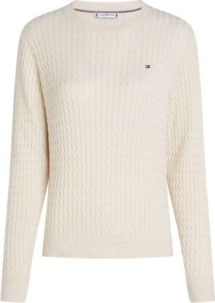 Tommy Hilfiger Damen Strickpullover aus Baumwolle mit Zopfmuster Regular Fit