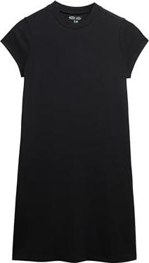 Superdry Mini robe trap&egrave;ze &agrave; manches courtes pour femme, Noir, 46