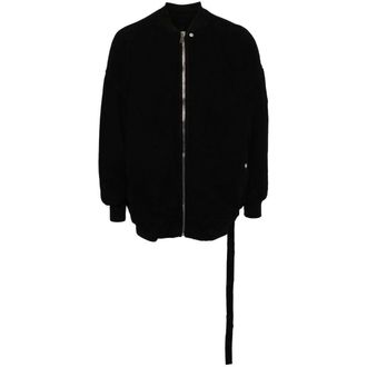 Rick Owens Homme, Vestes, Noir, Taille: S Veste noire en coton &agrave; col baseball