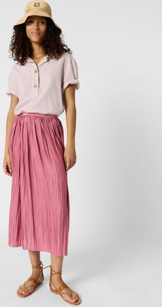 Gerard Darel Jupe midi satin&eacute;e pliss&eacute;e - JOCELYNE - Bois de rose