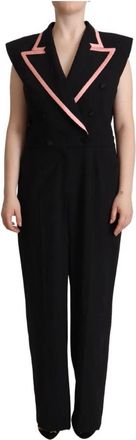 Dolce & Gabbana Schwarzer &auml;rmelloser Jumpsuit aus Wollmischung - - Jumpsuits & Playsuits - Damen - Schwarzk - XL