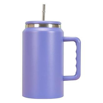 Generic Gobelet de 1,4 l avec paille, tasse isotherme avec poign&eacute;e pour une grande capacit&eacute;, garde le caf&eacute; froid ou chaud, jus, bi&egrave;re, lait avec couvercle